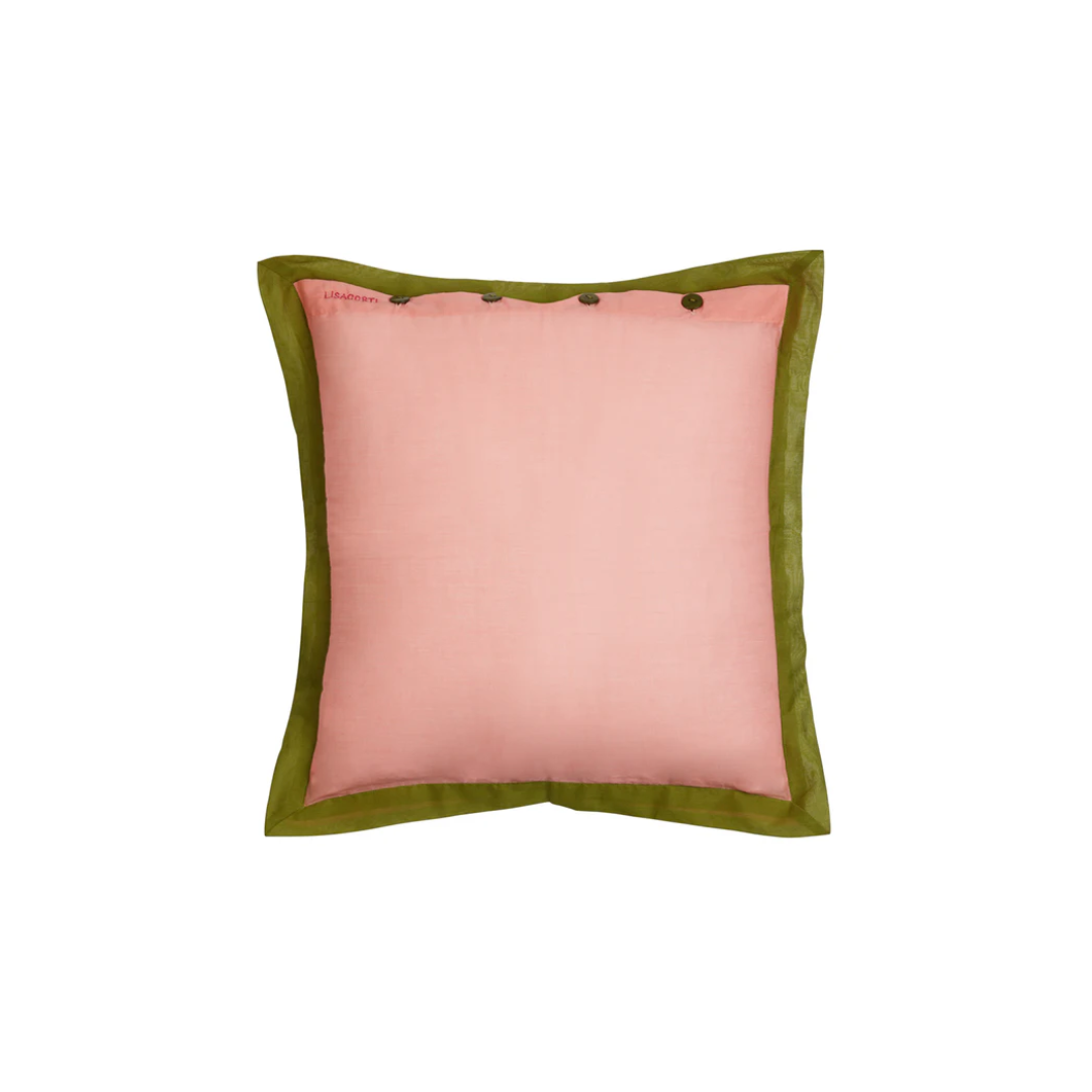 Lisa Corti Organza Cushion Cover in Peach Leaves Green – Via Coquina